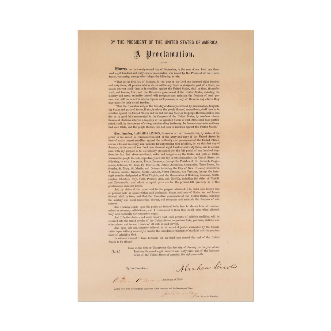 Emancipation Proclamation (1863) Rolled Poster American History 11"x17 ...