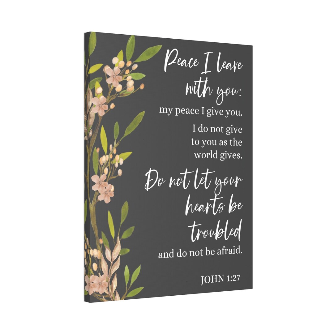 John 1:27 Peace I Leave With You Canvas Stretched, 1.5'' Bible Verse ...