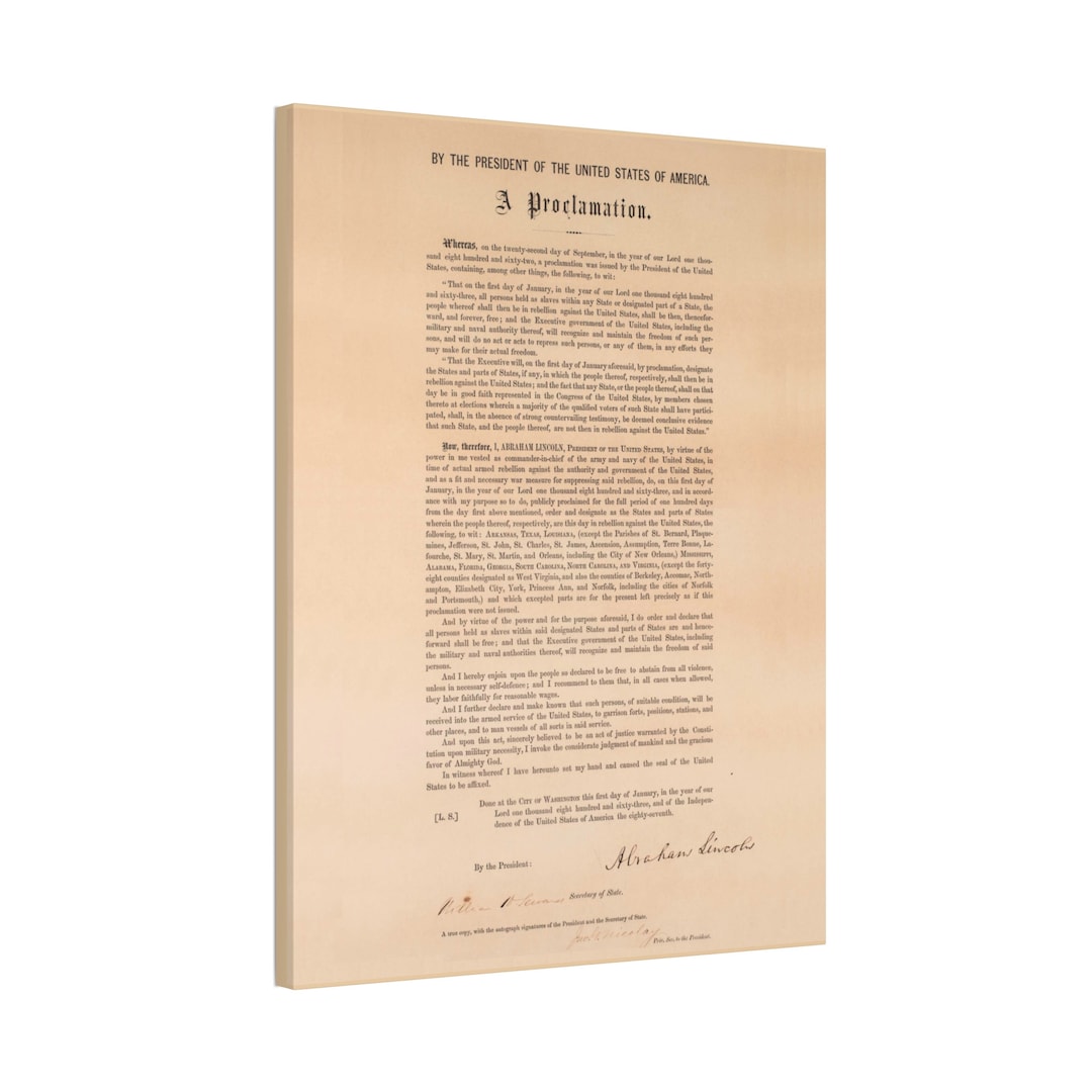 Emancipation Proclamation (1863) Canvas Stretched, 1.5'' American ...