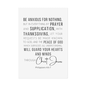 Philippians 4:6-7 Be Anxious for Nothing Rolled Poster Bible Verse ...