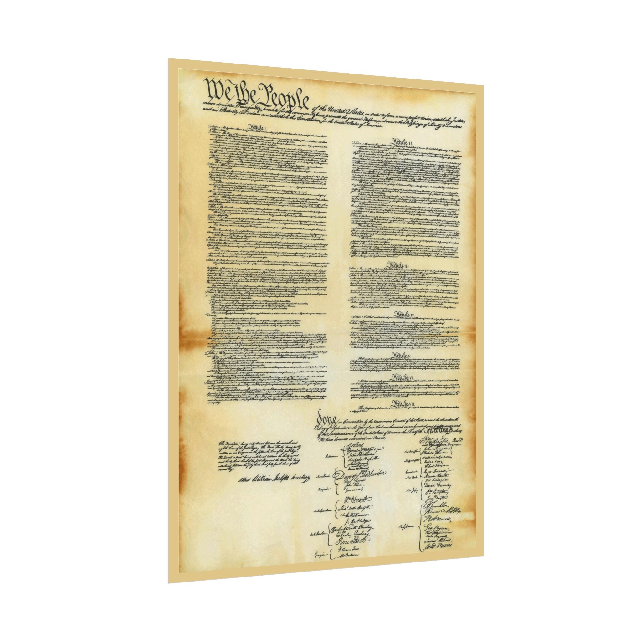 US Constitution Poster USA Historical Document 6x8 1776 1787 Americana ...