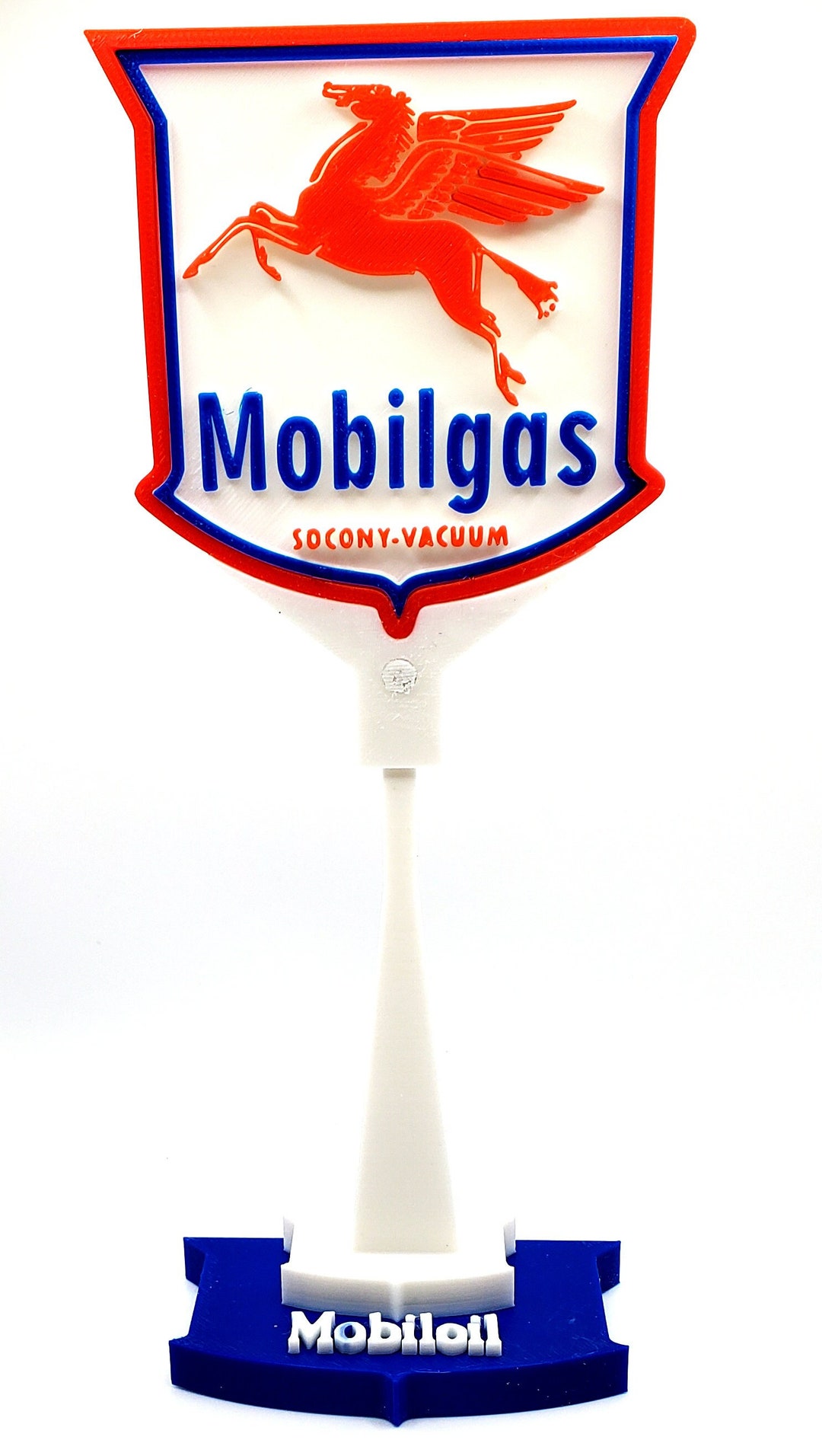 Vintage Mobil Oil Sign - Art Desk Table Stand - Etsy