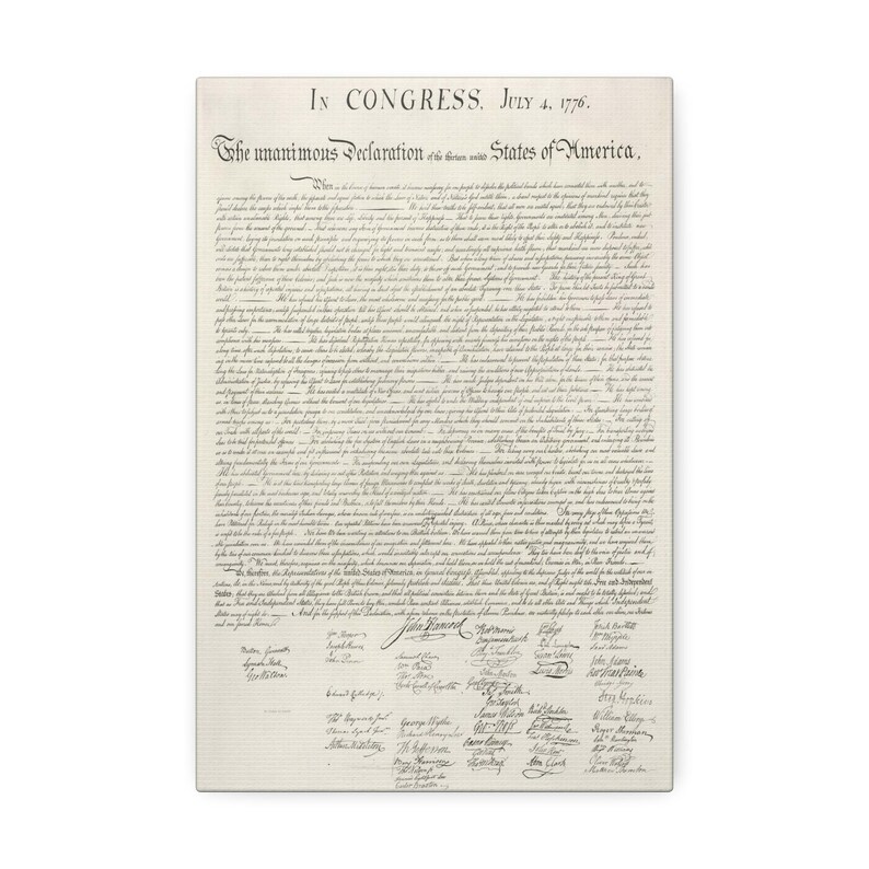 US Declaration of Independence Canvas Stretched, 1.5'' USA Historical ...