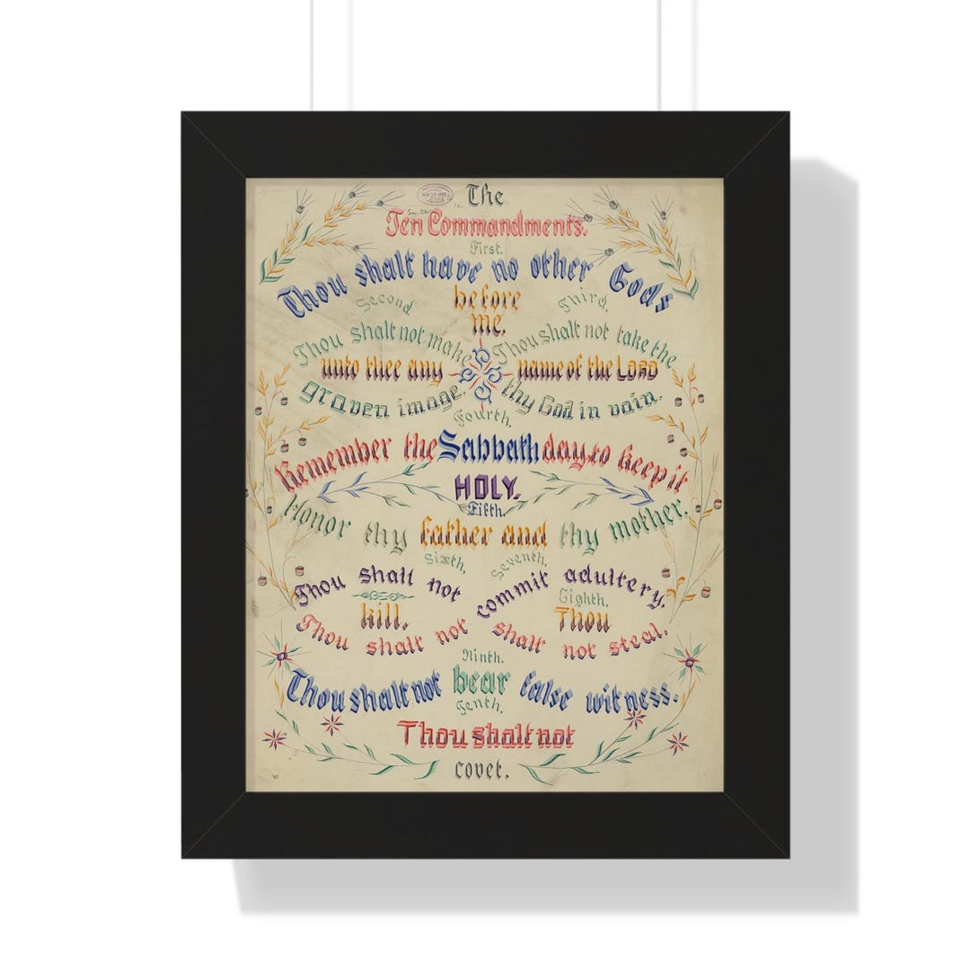 The Ten Commandments Poster Framed Vertical Poster 11x14 - 16x20 Old ...