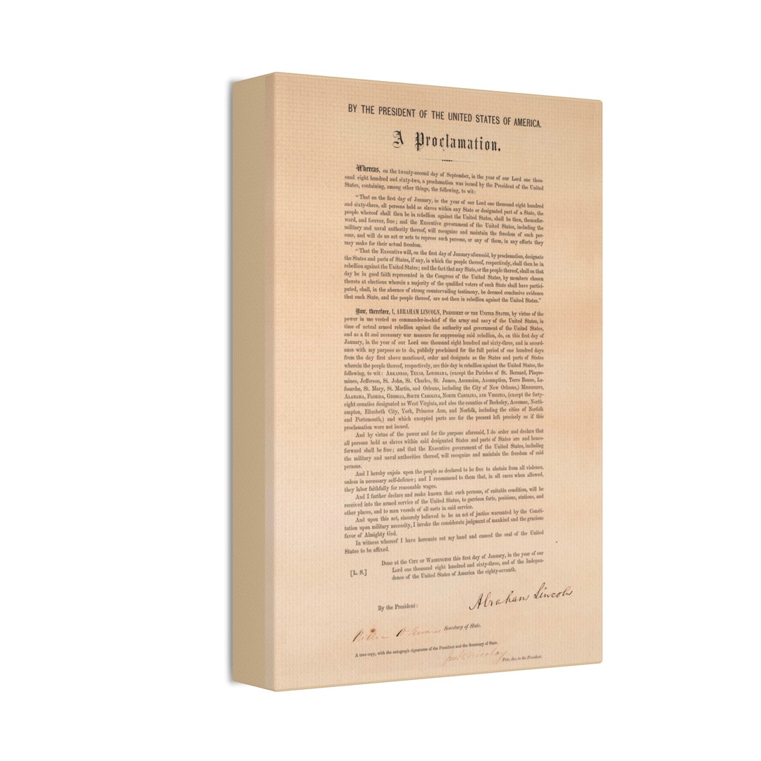 Emancipation Proclamation (1863) Canvas Stretched, 1.5'' American ...