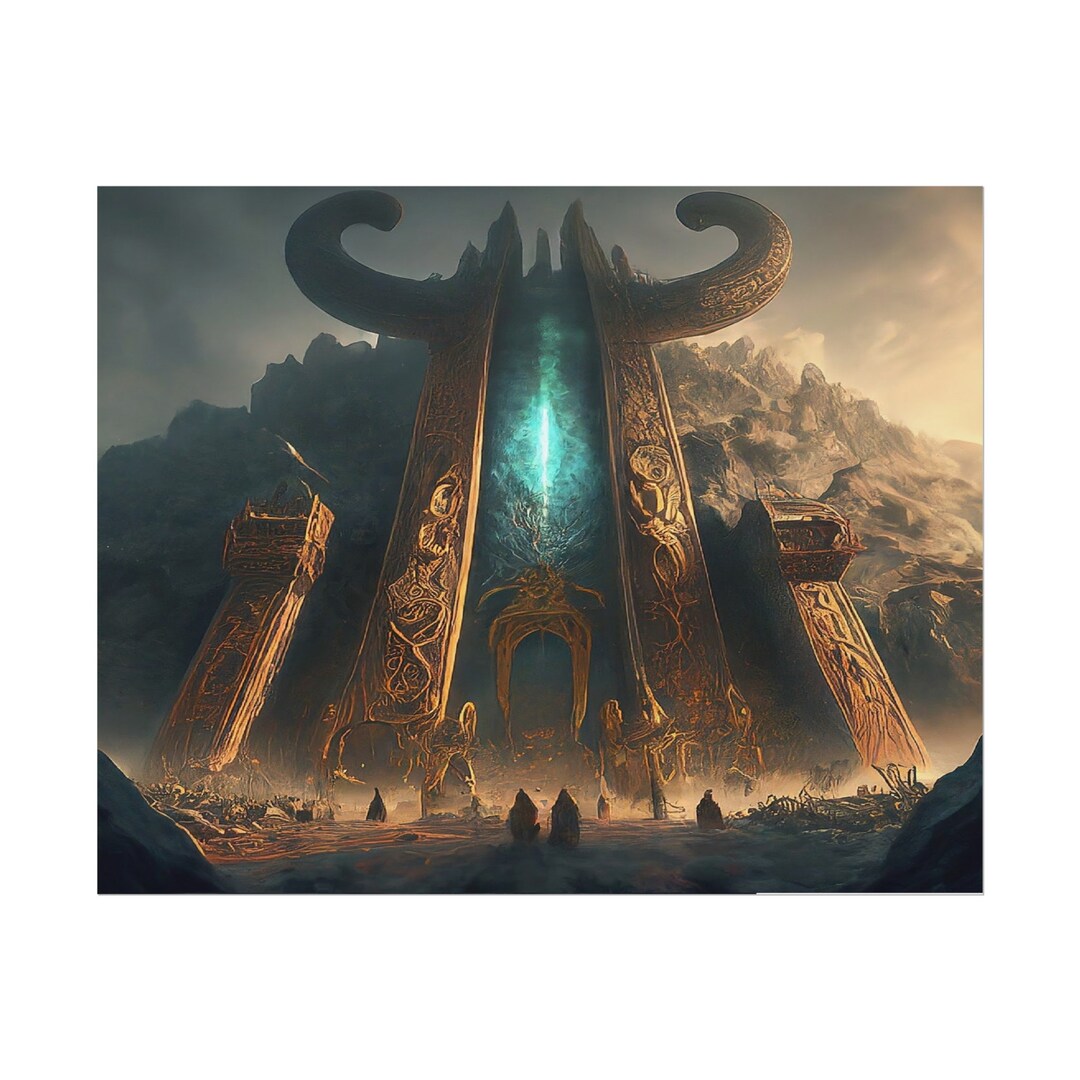 Valhalla's Threshold: Gateway to Warrior's Glory Rolled Poster 20x16 - Etsy