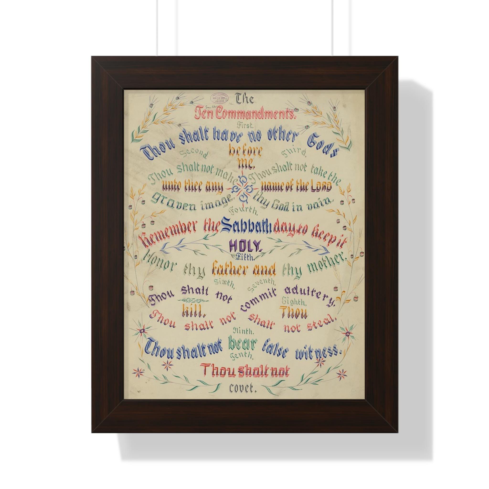 The Ten Commandments Poster Framed Vertical Poster 11x14 - 16x20 Old ...
