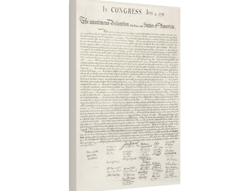 US Declaration of Independence Canvas Stretched, 1.5'' USA Historical ...
