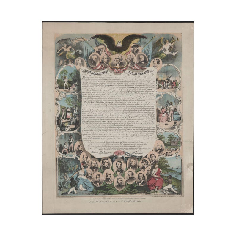 Emancipation Proclamation (1863) Rolled Poster 5"x7" - 28"x40" American ...