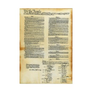 US Constitution Poster USA Historical Document 24"x26" 1776 1787 ...