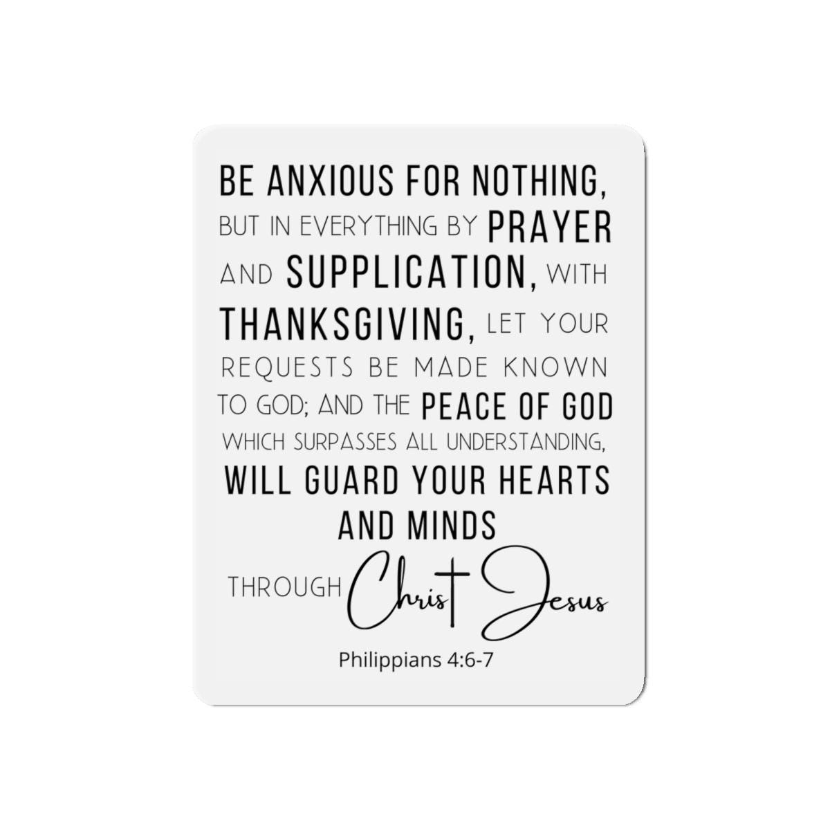 Philippians 4:6-7 Bible Verse Die-cut Magnet, Inspirational Fridge ...