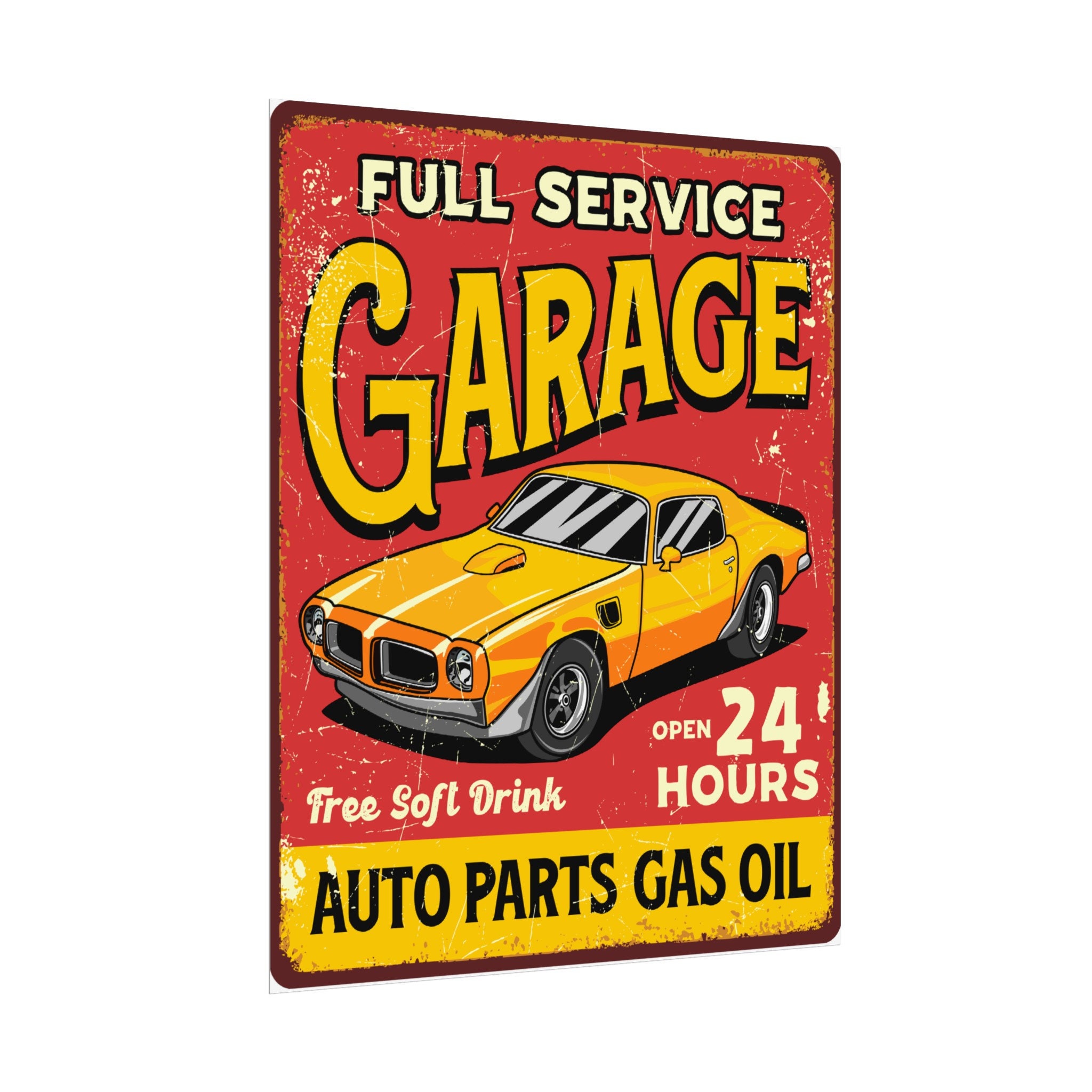 Full Service Garage: Vintage Car Sign Rolled Poster Vintage 1950s Style ...