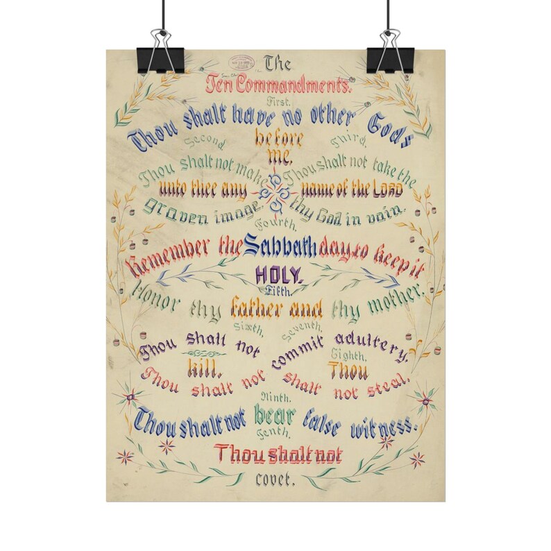 The Ten Commandments Poster 5"x7" - 28"x40" Old Testament New Testament ...
