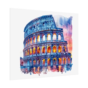 Italian Splendor: Colosseum Illumination Rolled Poster Beautiful ...