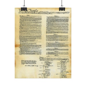 US Constitution Poster USA Historical Document 8"x10" - 11"x14" 1776 ...