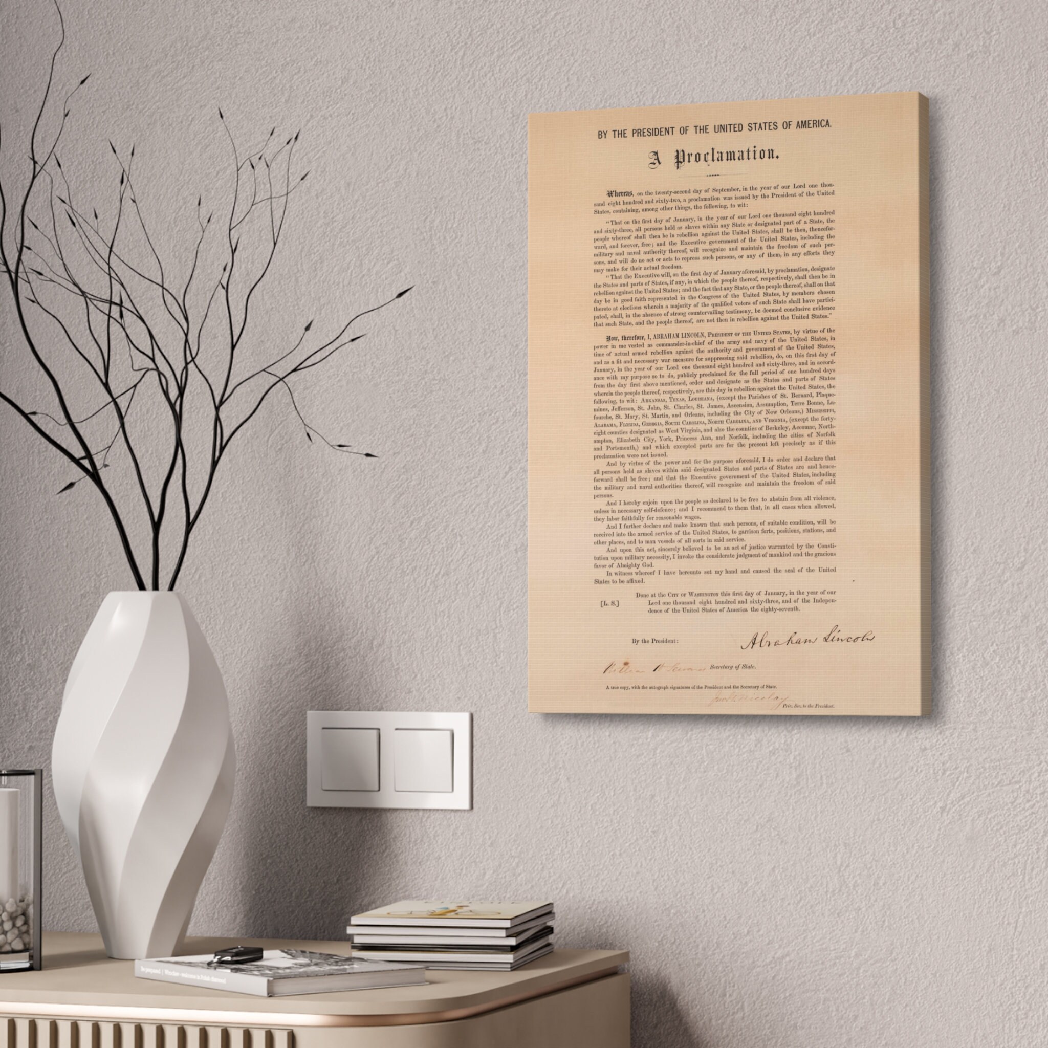 Emancipation Proclamation (1863) Canvas Stretched, 1.5'' American ...