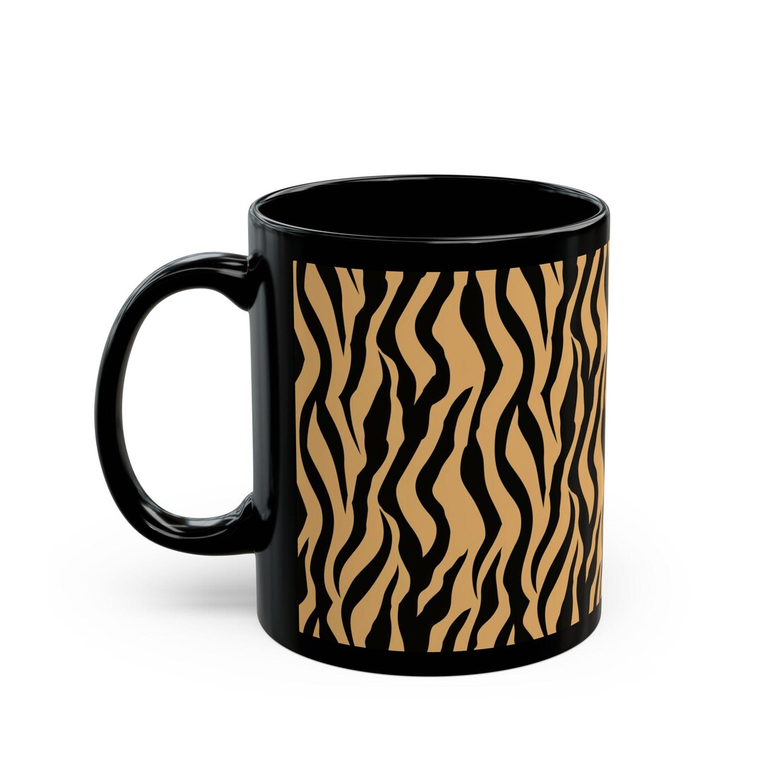 Tiger Striped Mug, Animal Print Coffee Cup, Wildlife Lover Gift, Jungle ...