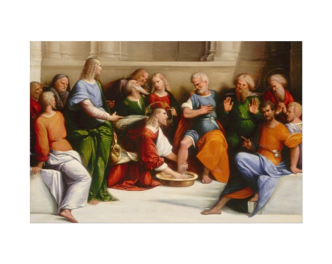 Art Print, Religious Art, Jesus Christ Washing Disciples Feet ...