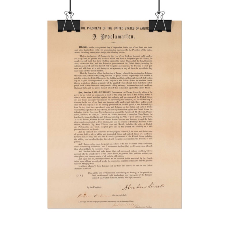 Emancipation Proclamation (1863) Rolled Poster American History 5"x7 ...