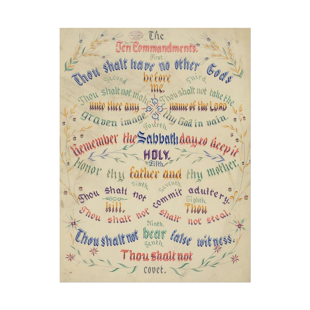 The Ten Commandments Poster 5"x7" - 28"x40" Old Testament New Testament ...