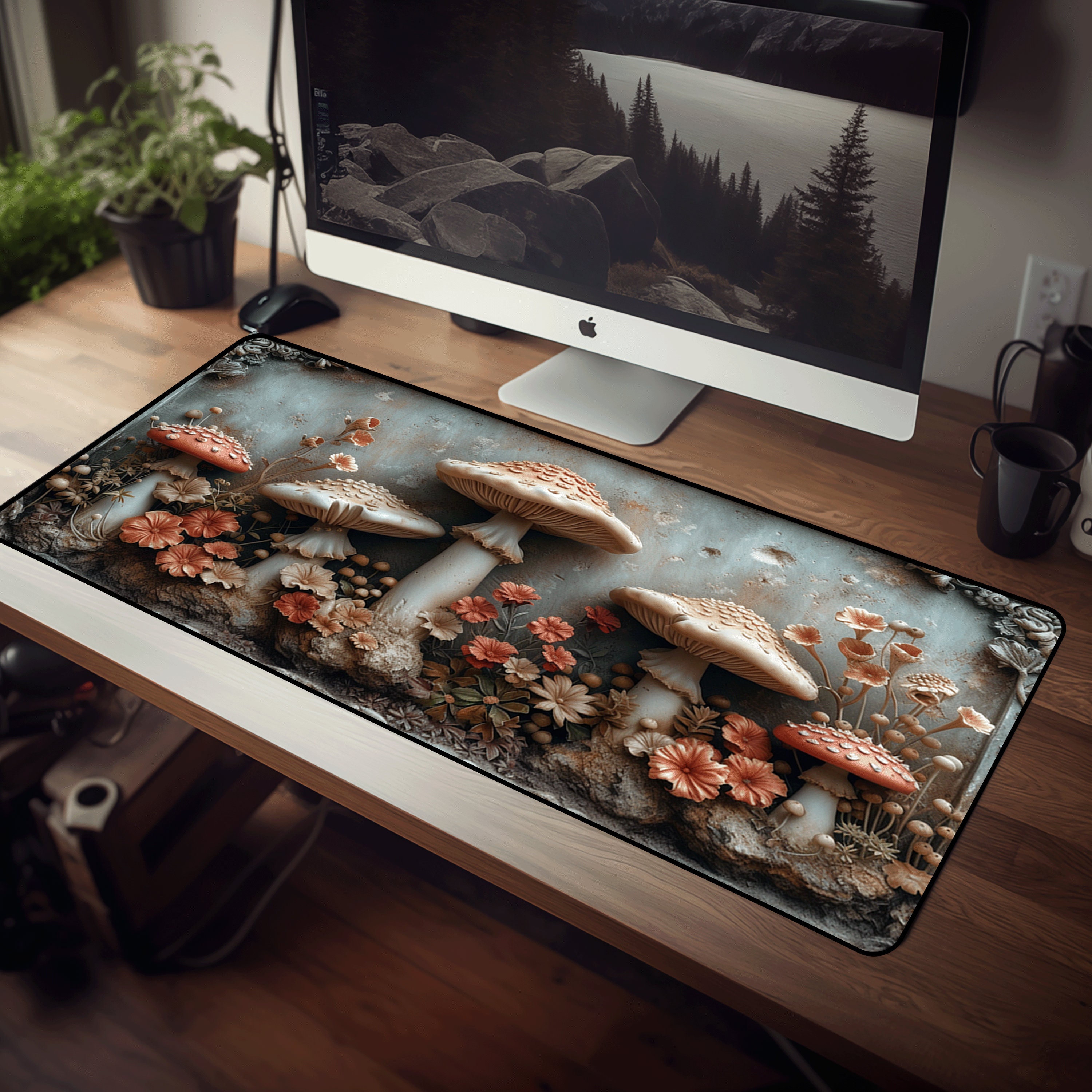 MAGIC MUSHROOM DESKMAT Cute Mouse Pad Large Mousepad Anime Desk Mat ...