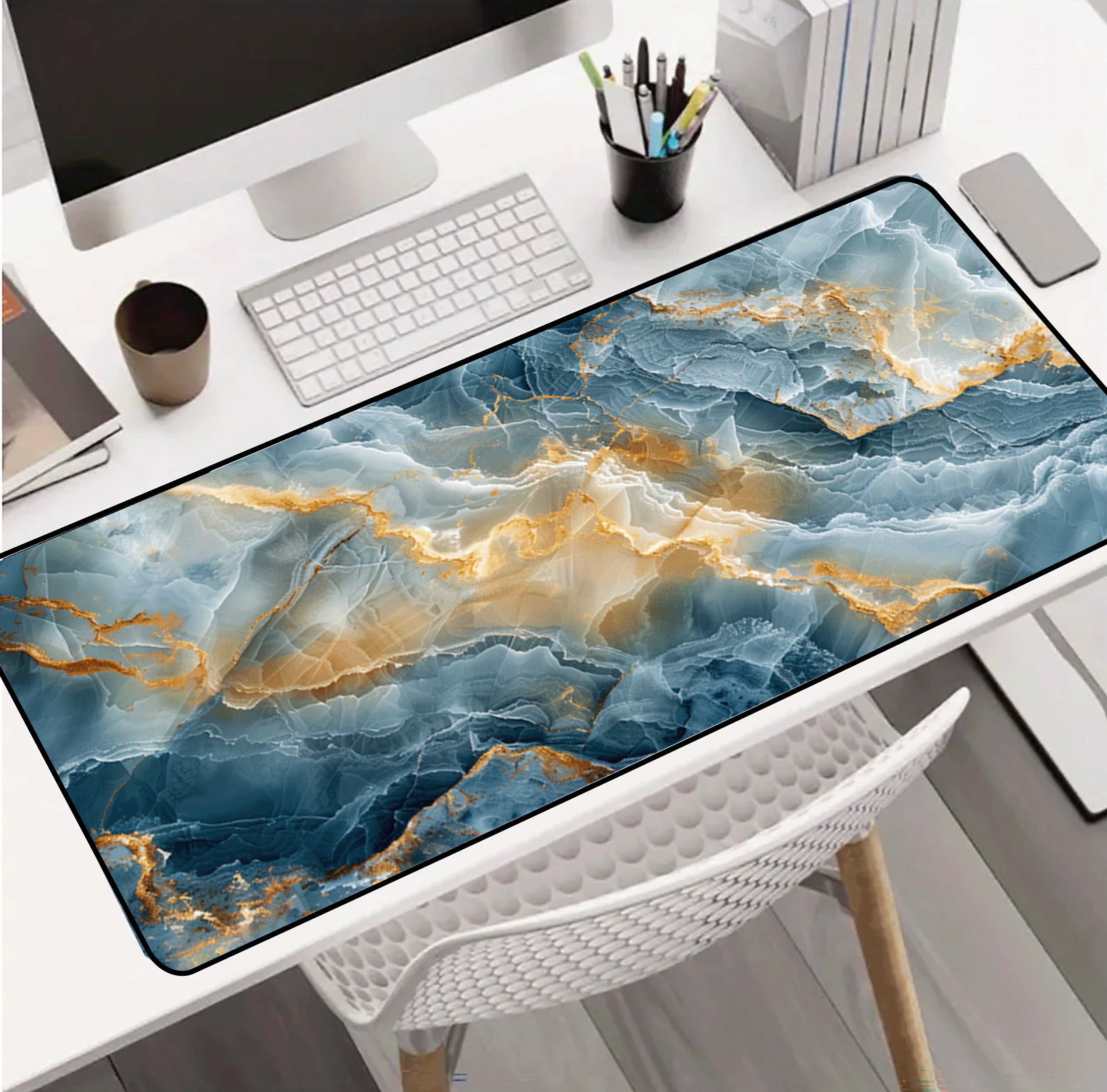 GRANITE MARBLE DESKMAT, Stone Desk Mat, Xl Mousepad, Office Decor ...