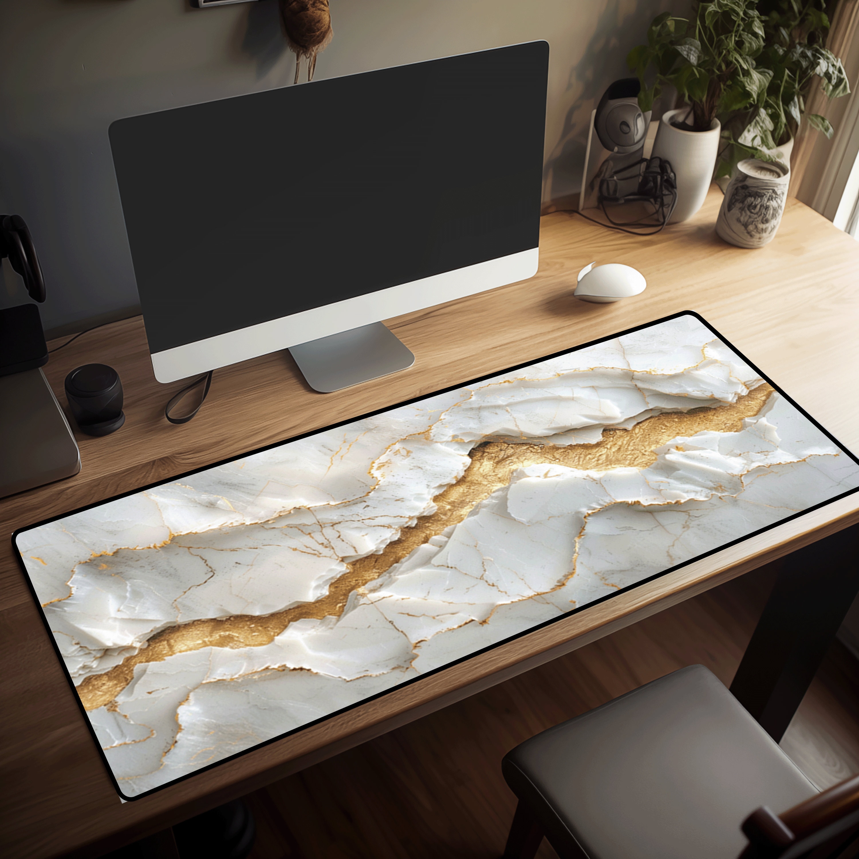 GRANITE MARBLE DESKMAT, Stone Desk Mat, Xl Mousepad, Office Decor ...