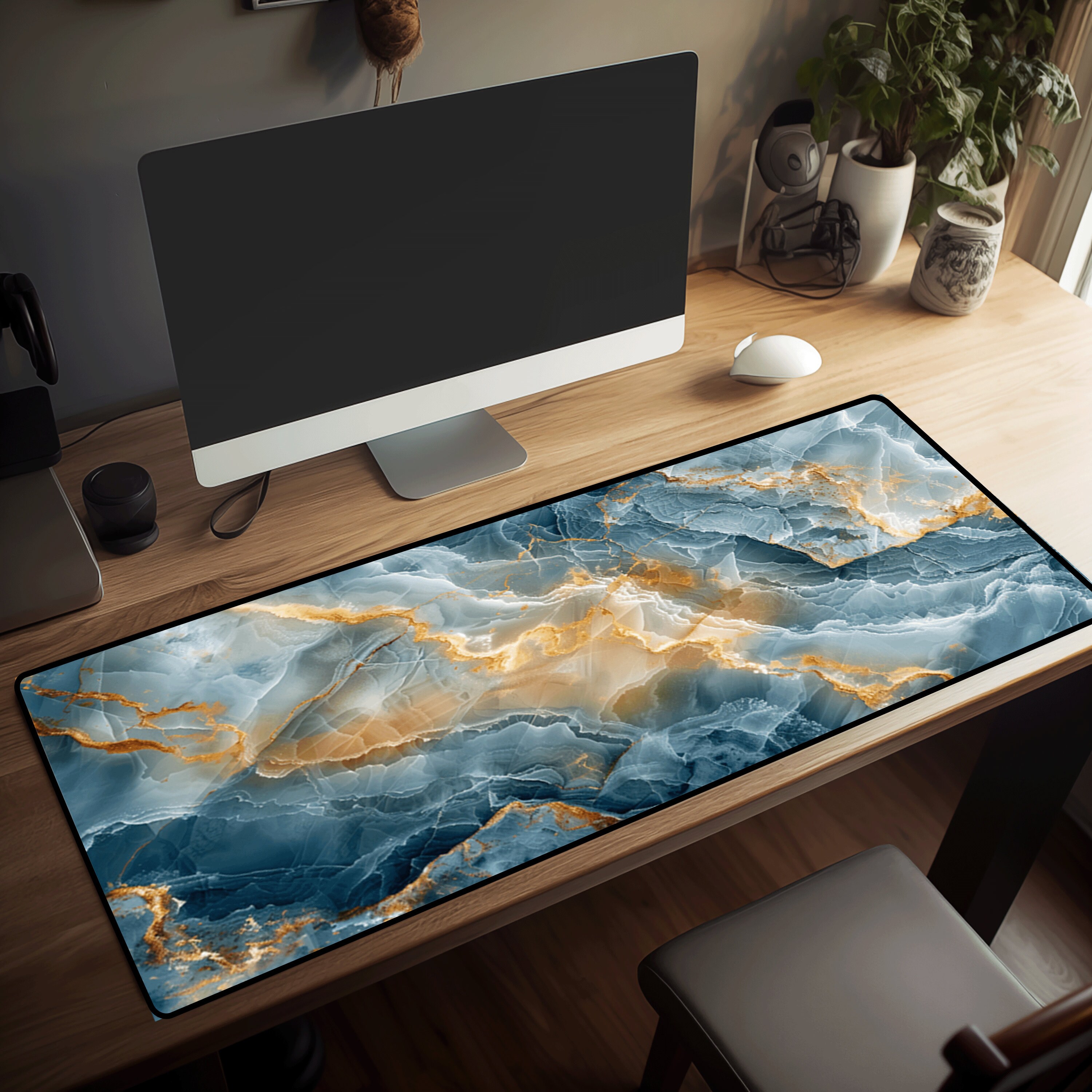 GRANITE MARBLE DESKMAT, Stone Desk Mat, Xl Mousepad, Office Decor ...