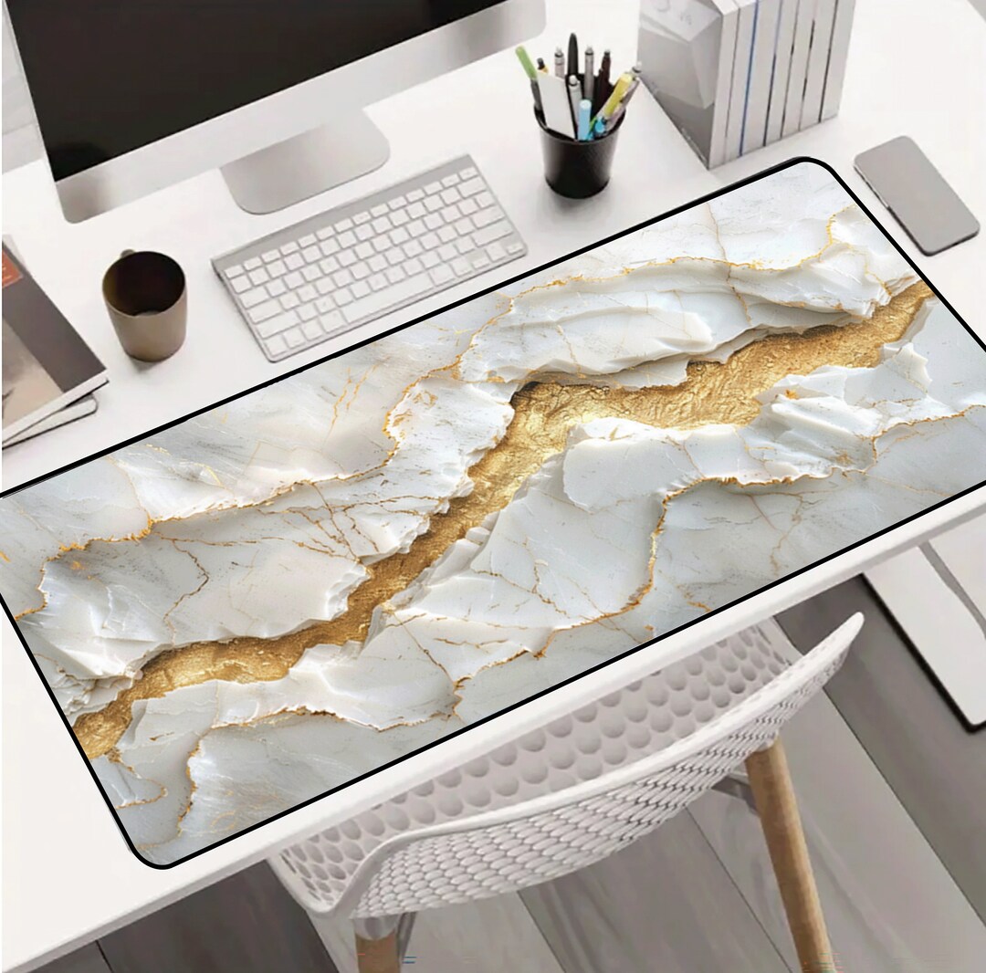 GRANITE MARBLE DESKMAT, Stone Desk Mat, Xl Mousepad, Office Decor ...