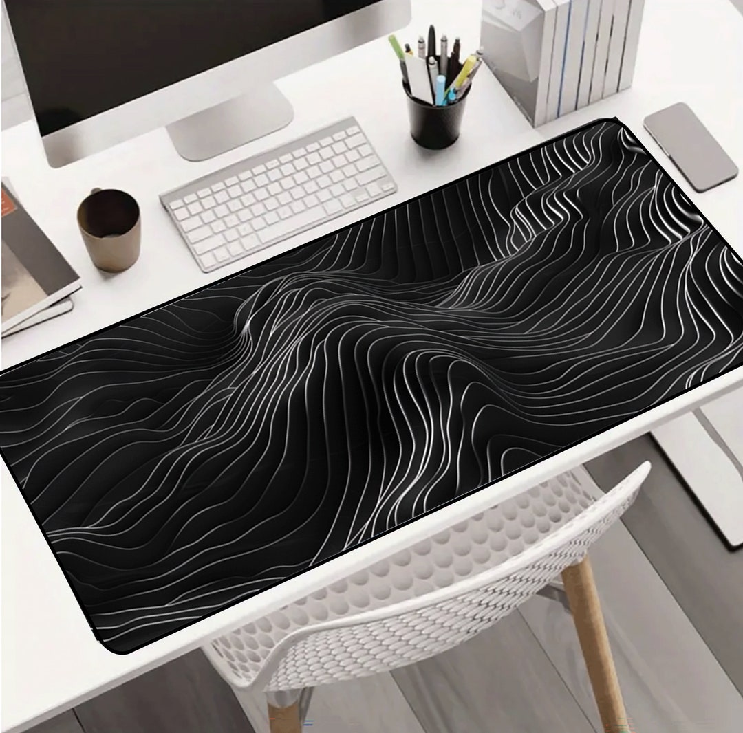 BLACK TOPOGRAPHIC DESKMAT, Dimensional Desk Pad, Gaming Mouse Pad, Xl ...