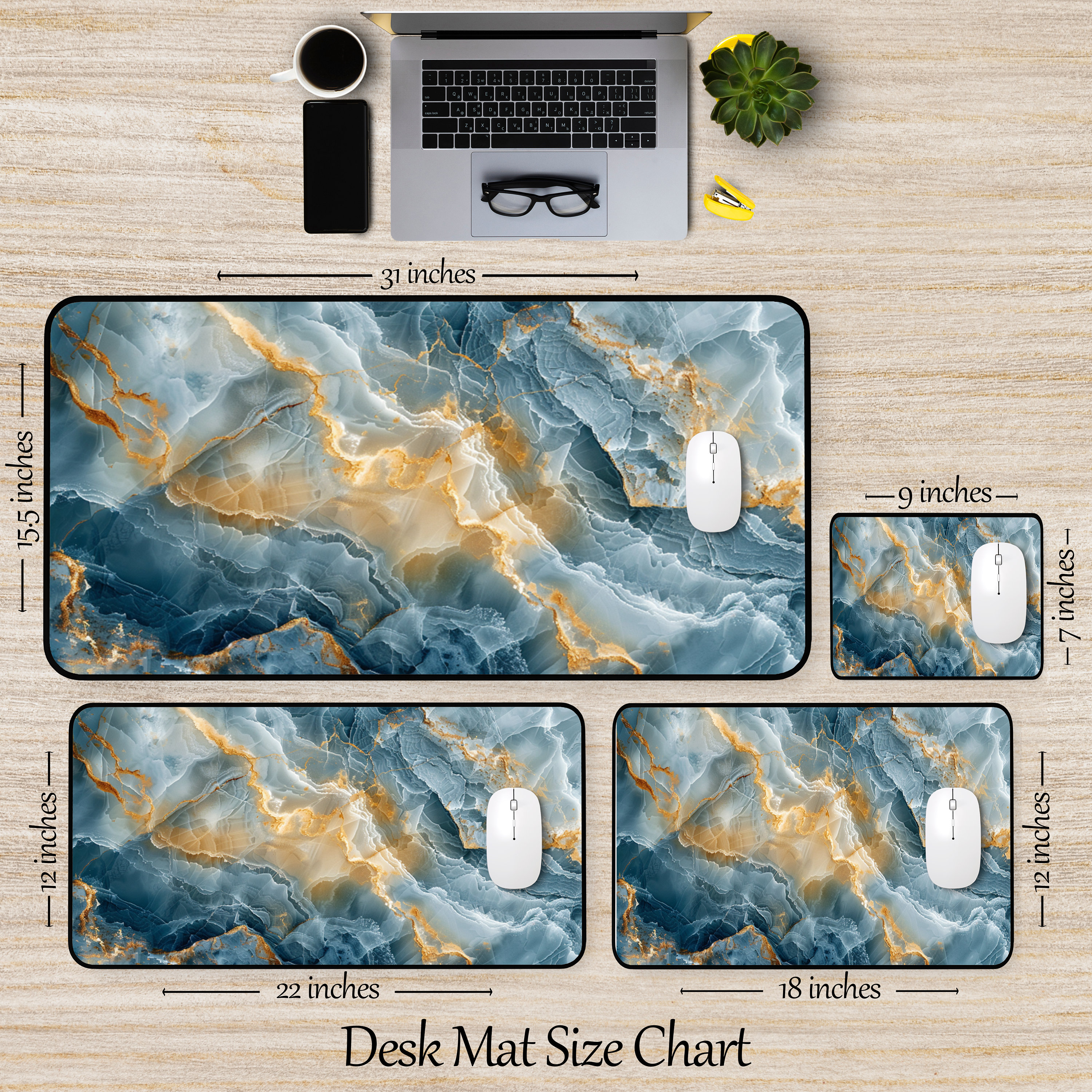 GRANITE MARBLE DESKMAT, Stone Desk Mat, Xl Mousepad, Office Decor ...