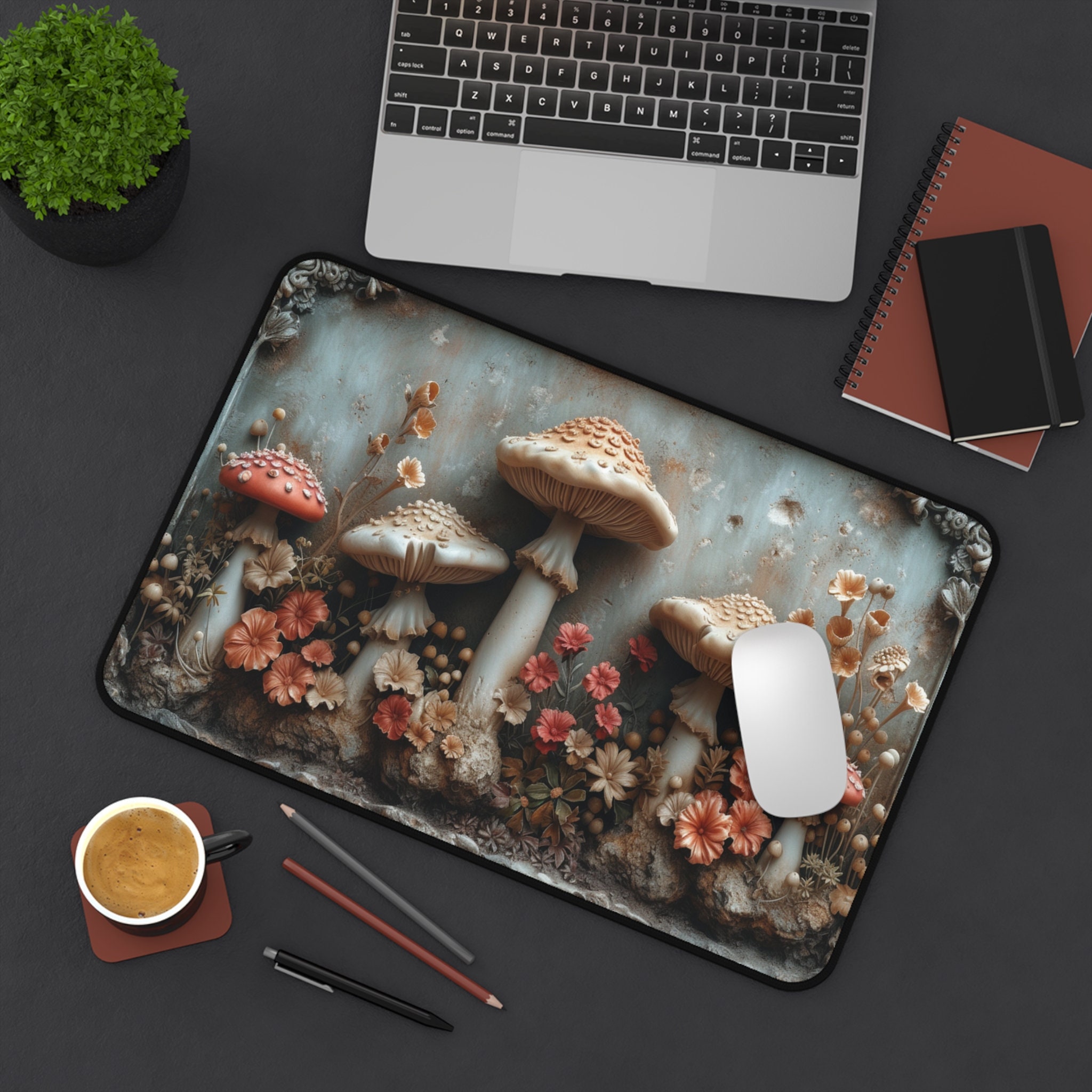 MAGIC MUSHROOM DESKMAT Cute Mouse Pad Large Mousepad Anime Desk Mat ...