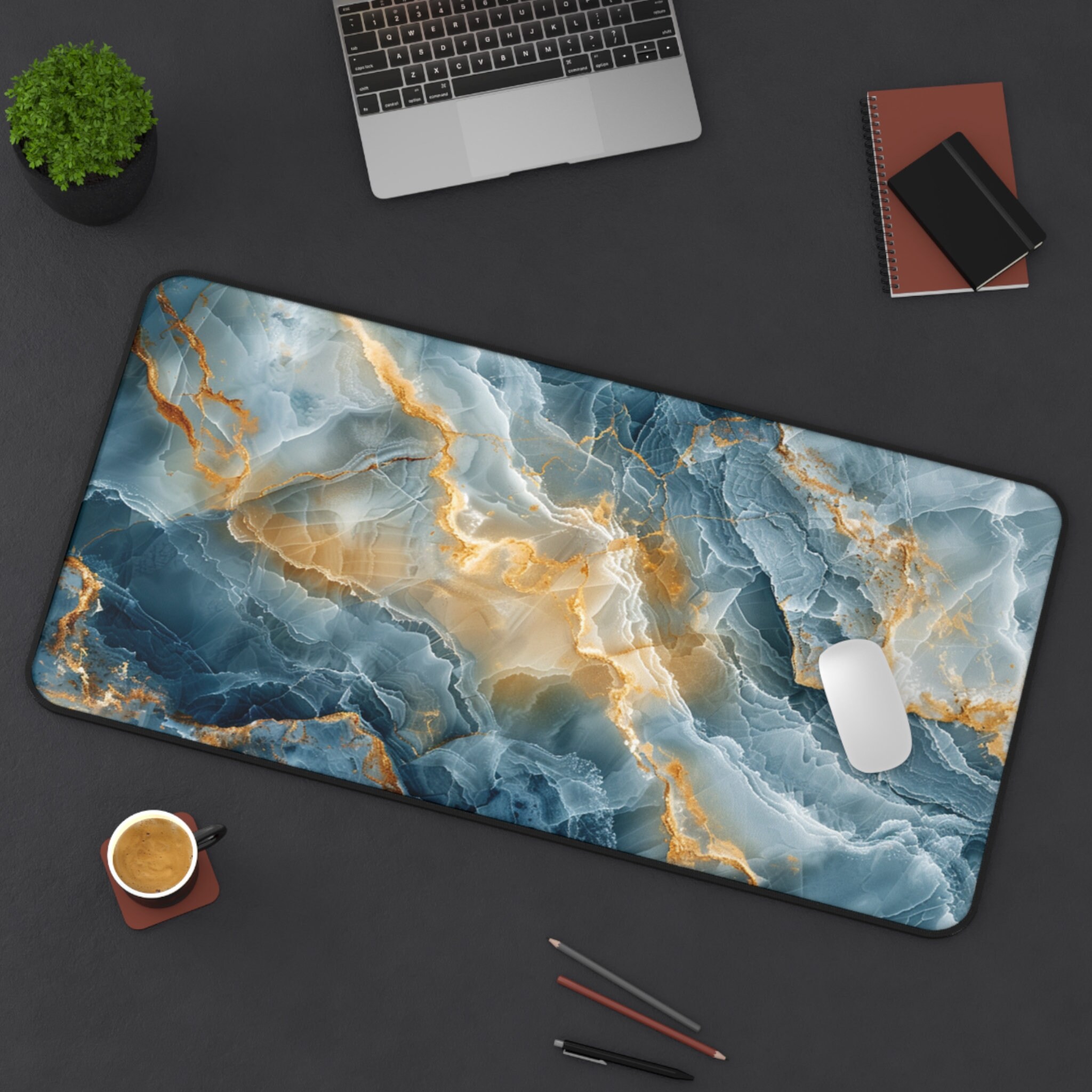 GRANITE MARBLE DESKMAT, Stone Desk Mat, Xl Mousepad, Office Decor ...