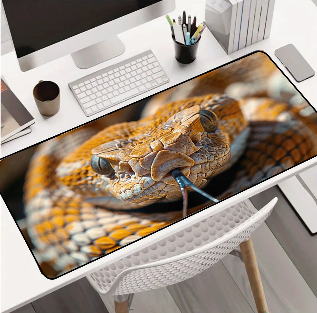 RATTLESNAKE DESK MAT, Snake Animal Mouse Pad, Custom Xl Gamer Gaming ...