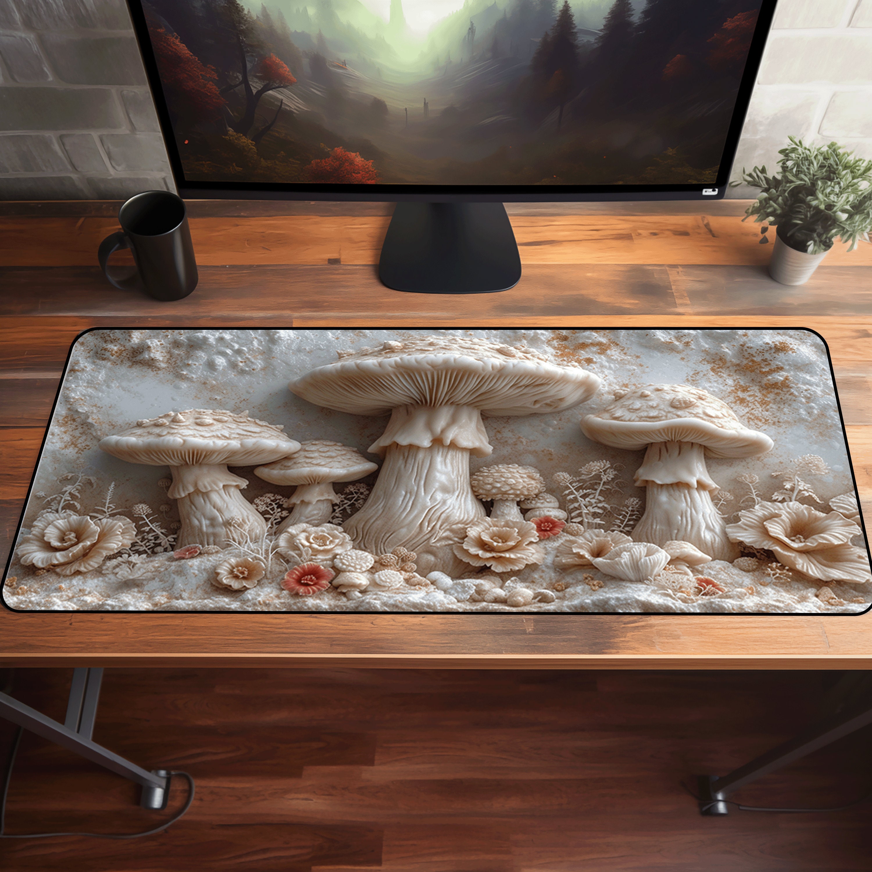 MAGIC MUSHROOM DESKMAT Cute Mouse Pad Large Mousepad Anime Desk Mat ...