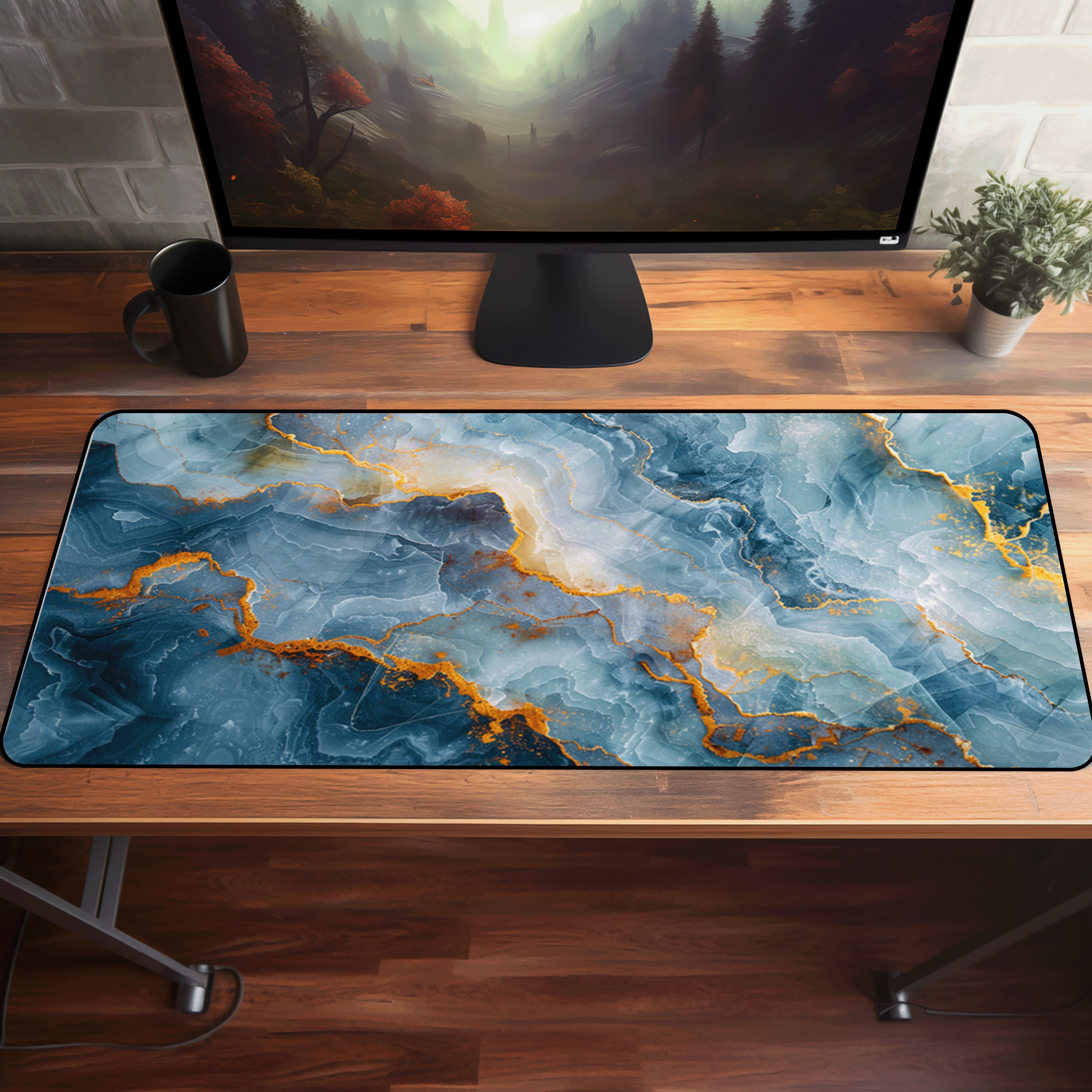 MARBLE GRANITE DESKMAT, Stone Desk Mat, Xl Mousepad, Office Decor ...
