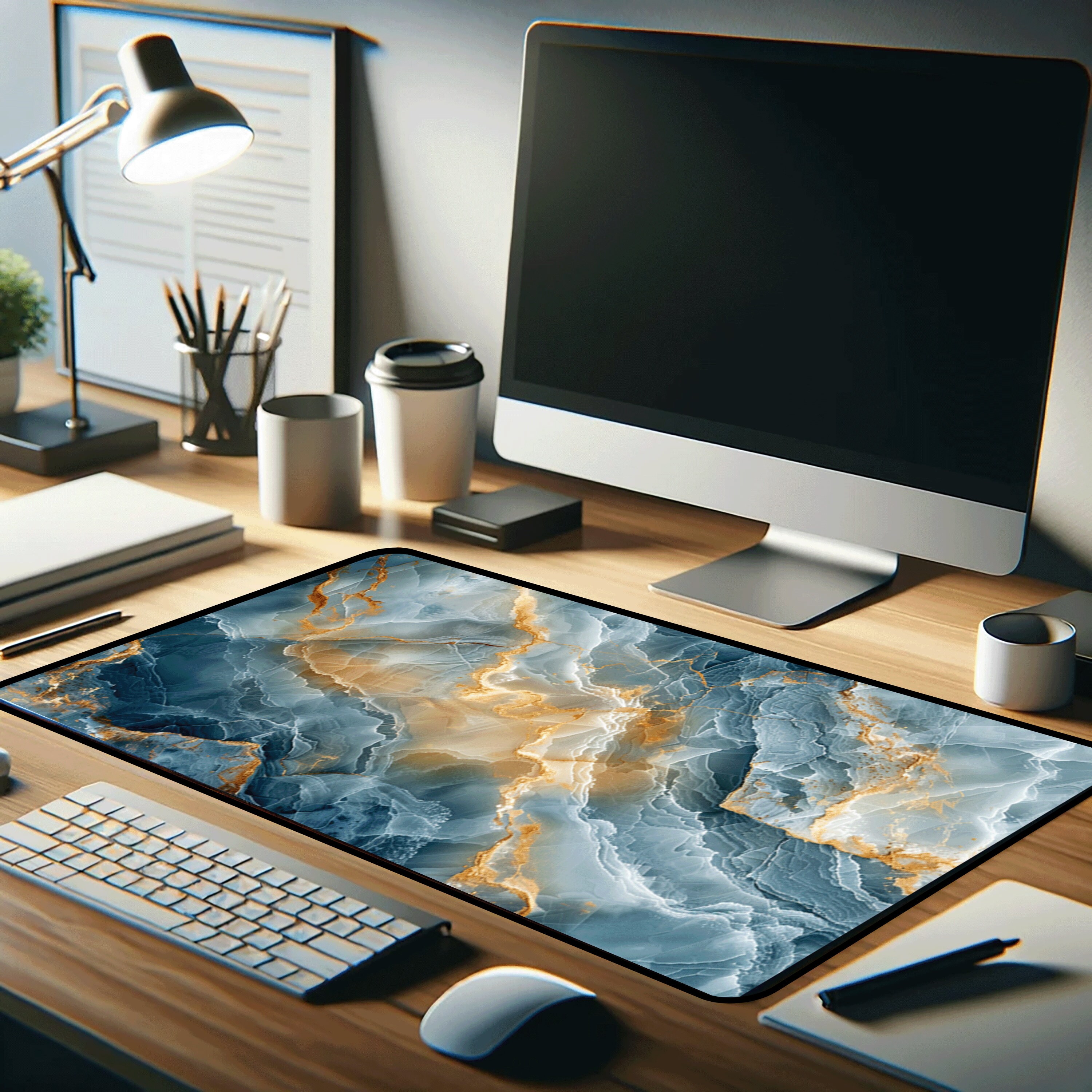 GRANITE MARBLE DESKMAT, Stone Desk Mat, Xl Mousepad, Office Decor ...