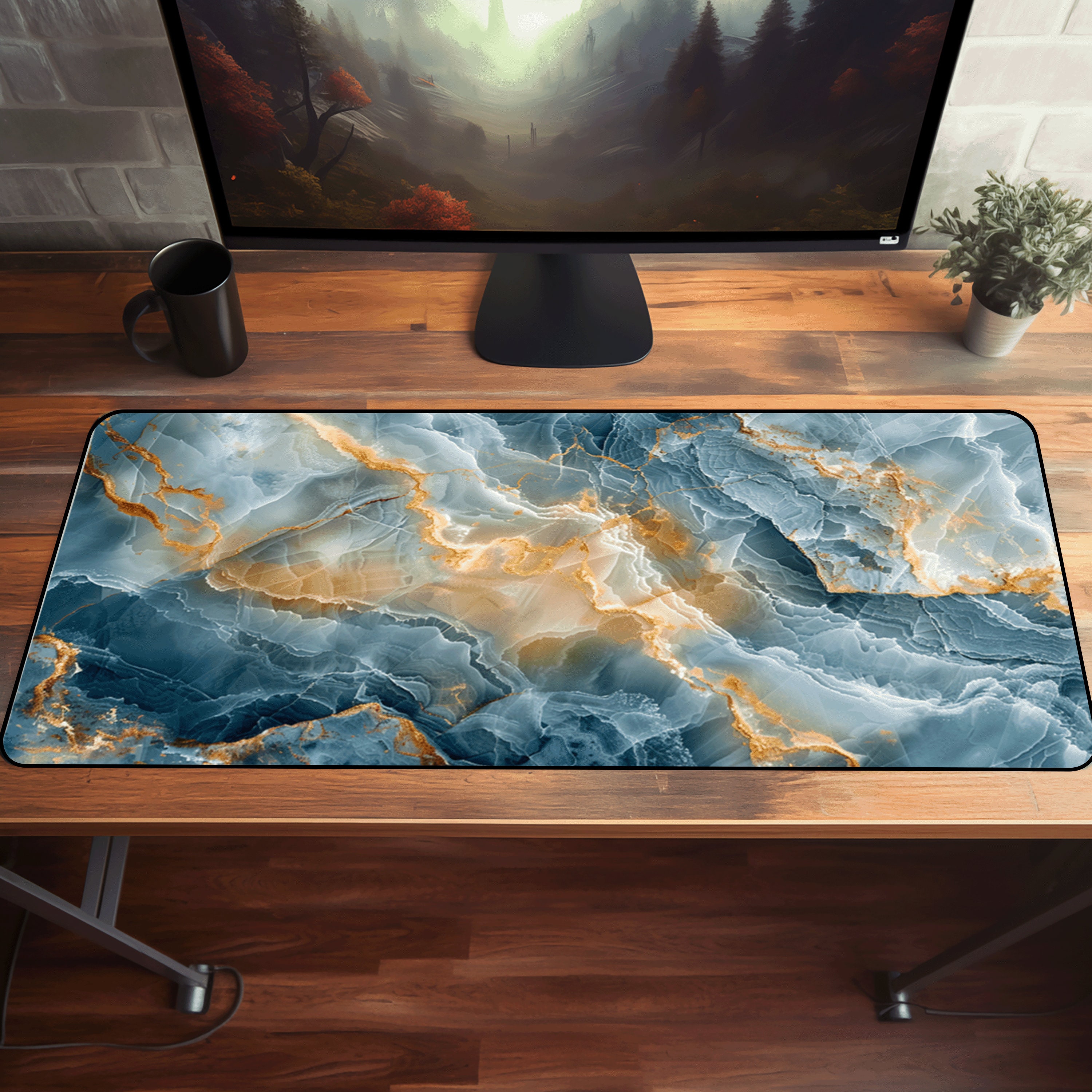 GRANITE MARBLE DESKMAT, Stone Desk Mat, Xl Mousepad, Office Decor ...