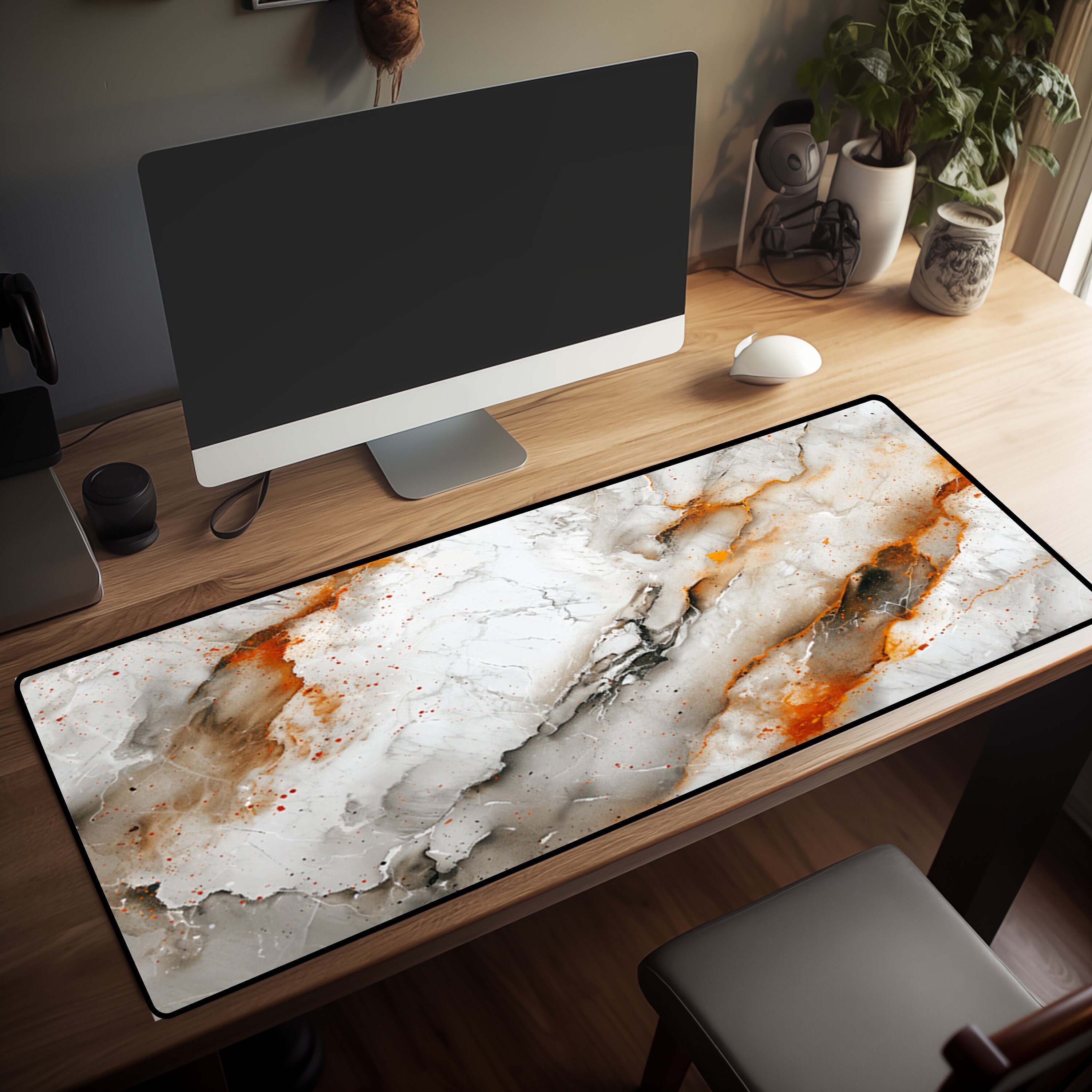 GRANITE MARBLE DESKMAT, Stone Desk Mat, Xl Mousepad, Office Decor ...