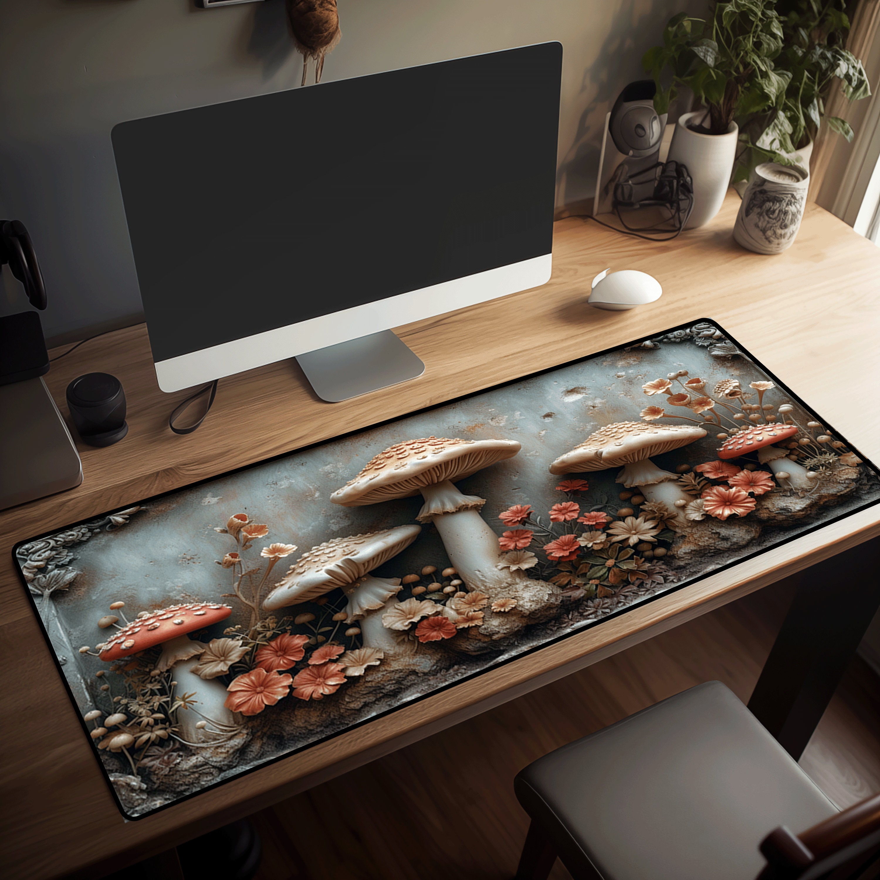 MAGIC MUSHROOM DESKMAT Cute Mouse Pad Large Mousepad Anime Desk Mat ...