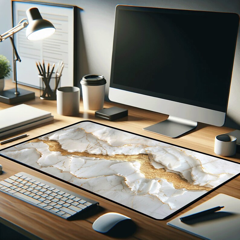 GRANITE MARBLE DESKMAT, Stone Desk Mat, Xl Mousepad, Office Decor ...