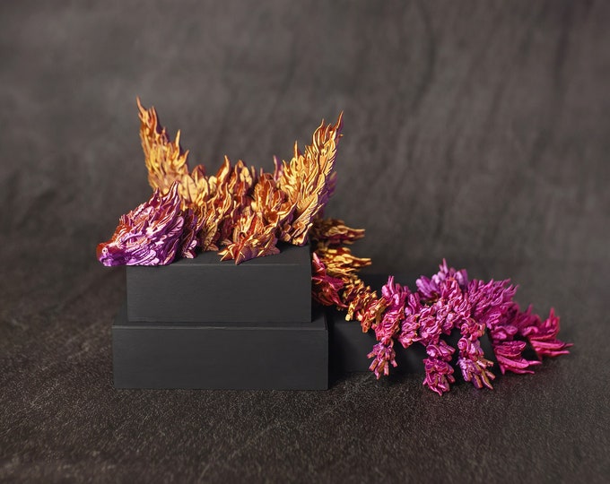 3D Printed Phoenix Dragon Fidget, 3D Printed Dragons, Articulated ...
