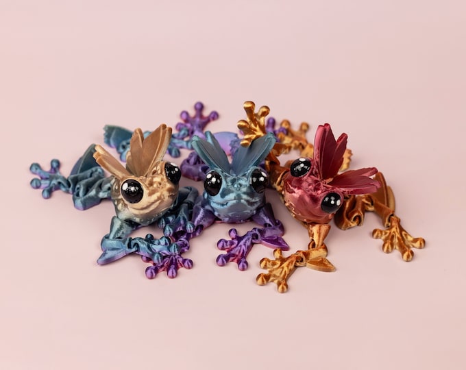 Cute Butterfly Frog Fidgets, 3D Printed Flutterfrog, Articulating Frog ...