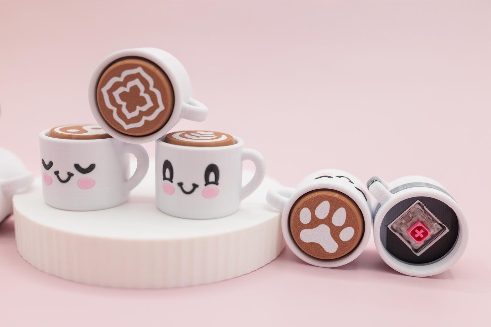3D Printed Coffee Cup and Hot Chocolate Fidget Clicker, Cute Clicky ...