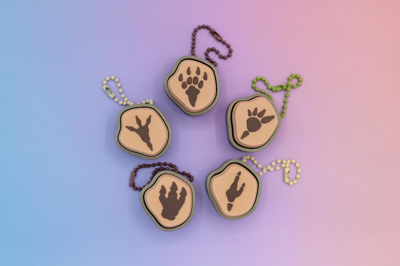 Dinosaur Footprint Fidget Clicker Keychain | 3D Printed Dino Track ...
