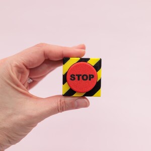 3D Printed Panic Button Fidget Clickers, Big Red Stop Button Clickers ...