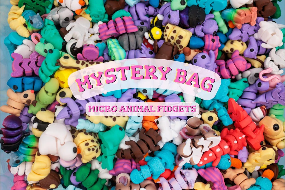 3D Printed Mini Animals Mystery Bundle, Cute Articulated Fidgets Grab ...