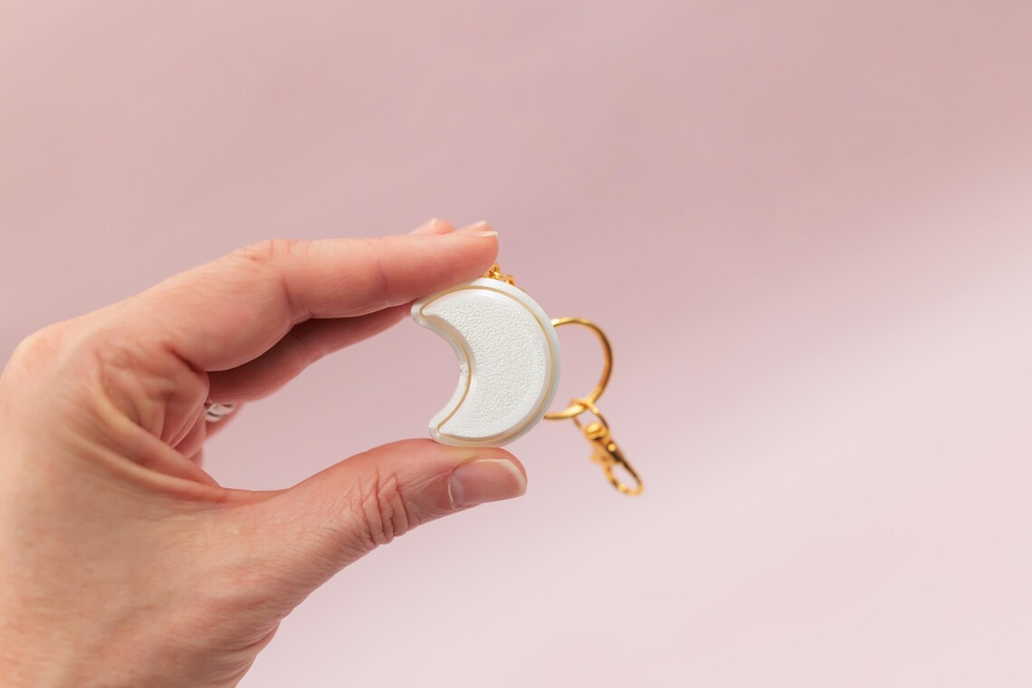 3D Printed Crescent Moon Shaped Fidget Clicker Keychain, Cute Clicky ...