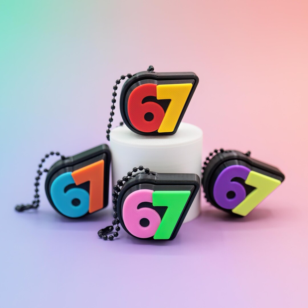 67 Fidget Clicker Keychain | Funny 3D Printed 67 Meme Gift | Joke ...