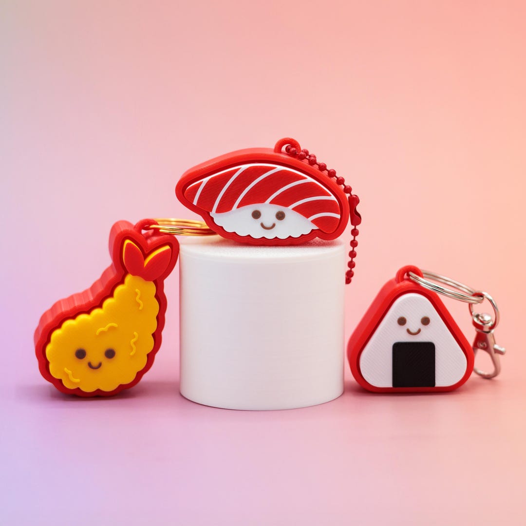 Sushi Fidget Clicker Keychain | 3D Printed Kawaii Sushi, Tempura ...